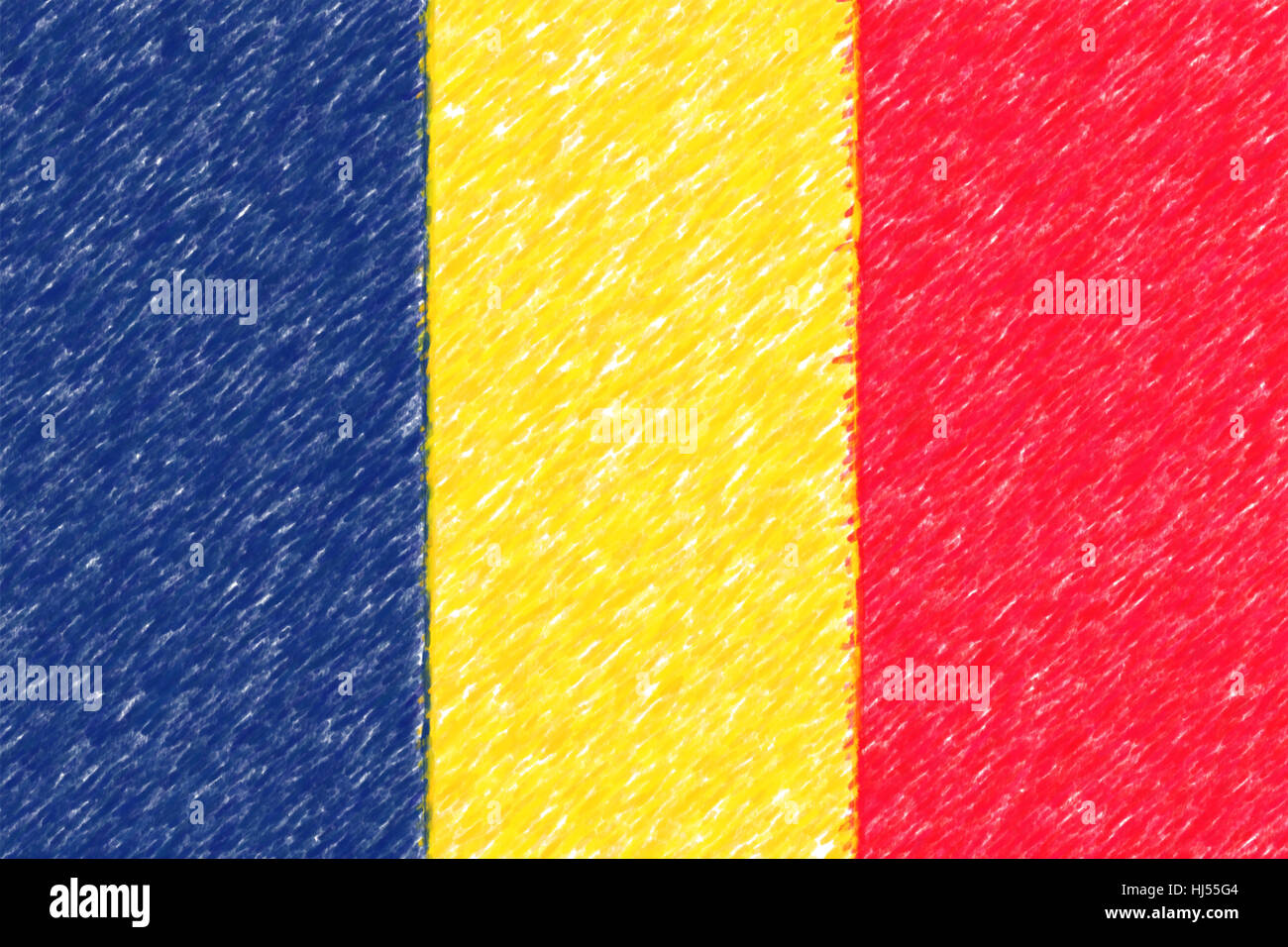Flag of Chad background o texture, color pencil effect Stock Photo - Alamy