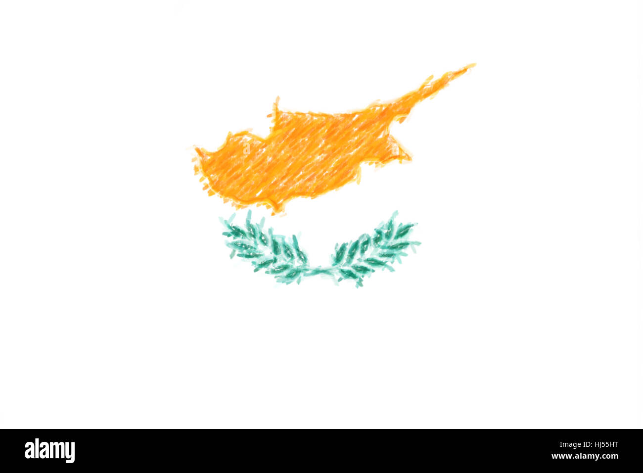 Flag of Cyprus background o texture, color pencil effect Stock Photo ...