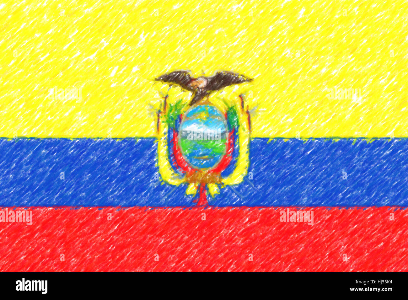 Flag of Ecuador background o texture, color pencil effect Stock Photo ...