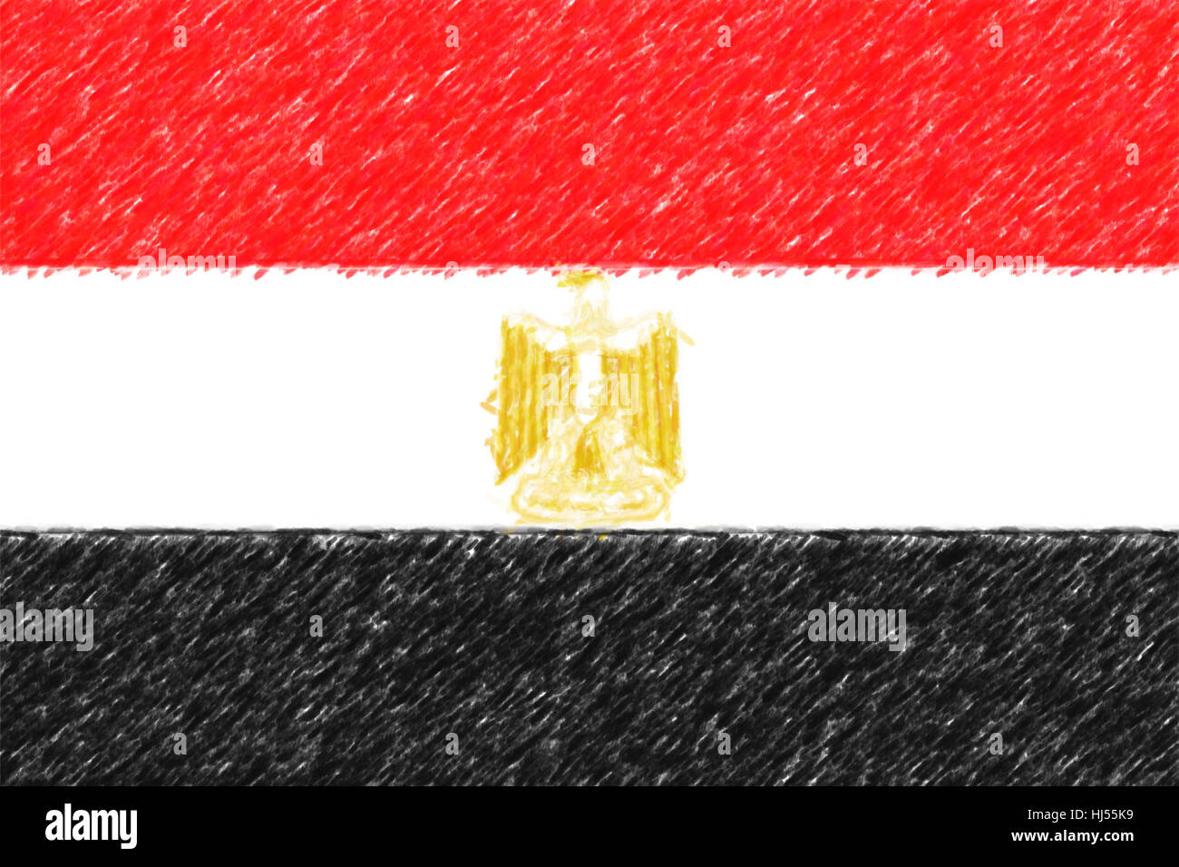 Flag of Egypt background o texture, color pencil effect Stock Photo - Alamy