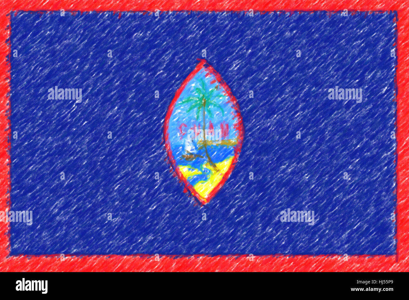 Flag of Guam background o texture, color pencil effect Stock Photo - Alamy