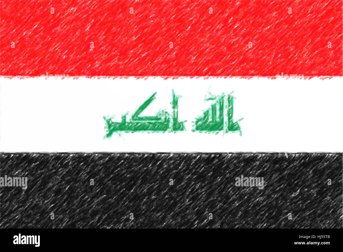 Flag of Iraq background o texture, color pencil effect Stock Photo - Alamy