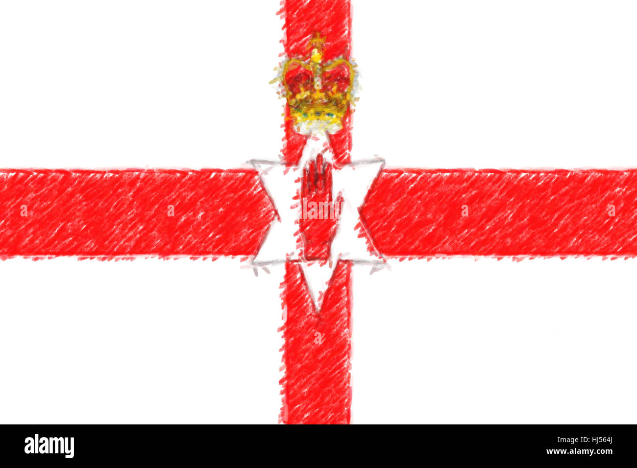 Flag of Northen Ireland background o texture, color pencil effect Stock ...