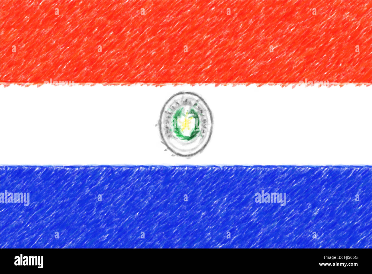 Flag of Paraguay background o texture, color pencil effect Stock Photo ...