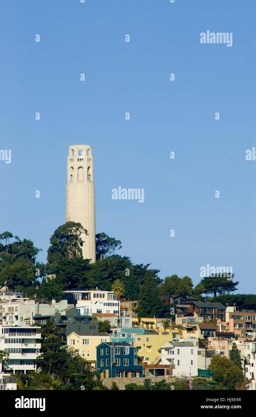 california, landmark, blue, tower, buildings, tree, california, sight ...