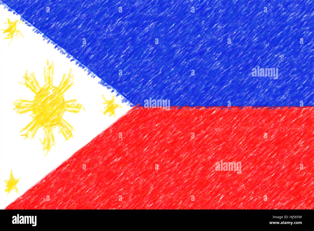 Flag of Philippines background o texture, color pencil effect Stock ...