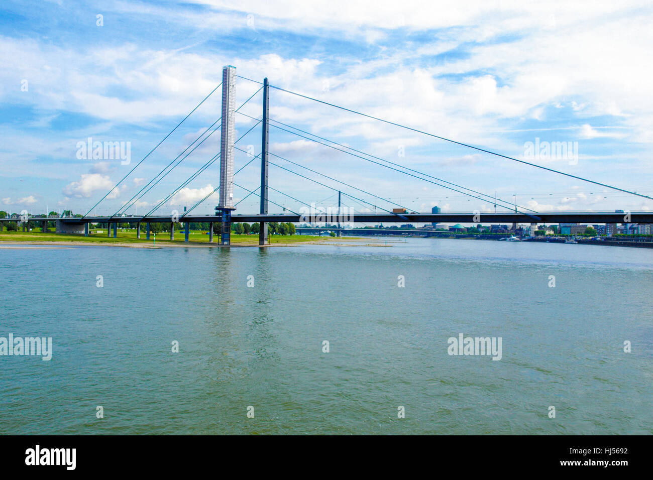 bridge, rhine, germany, german federal republic, river, water, bridge ...