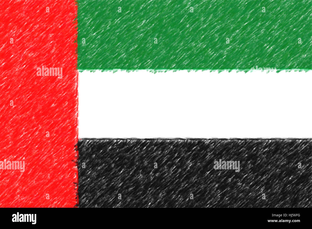 Flag of United Arab Emirates background o texture, color pencil effect ...