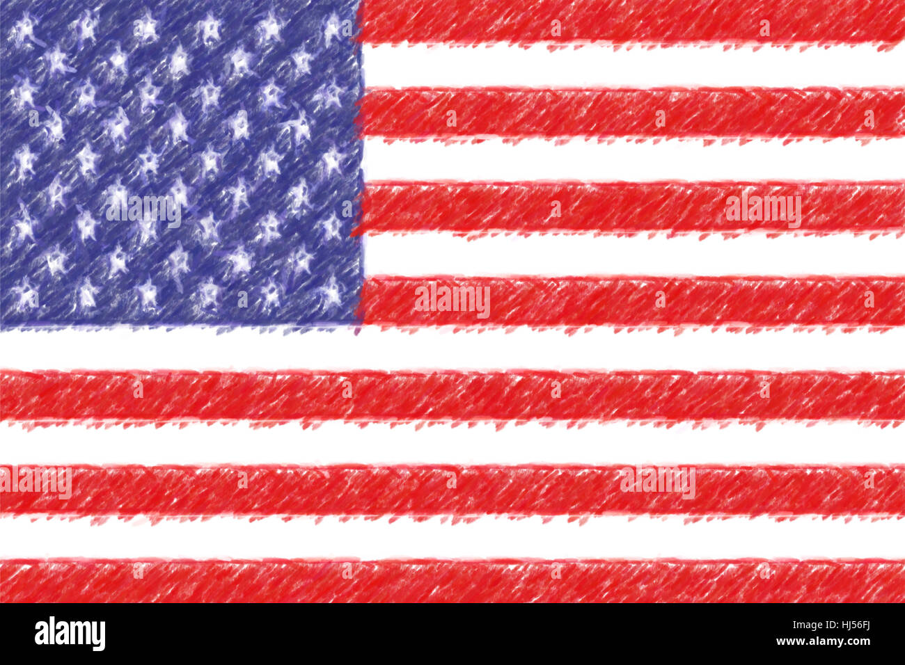 Flag of USA background o texture, color pencil effect Stock Photo - Alamy