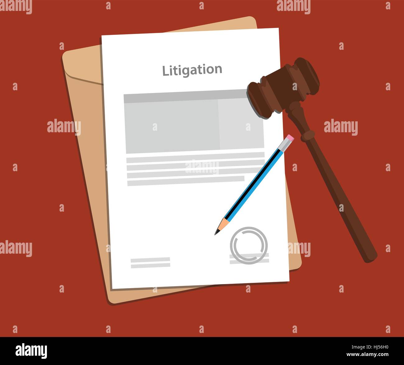 signing legal concept of litigation illustration Stock Vector Image ...