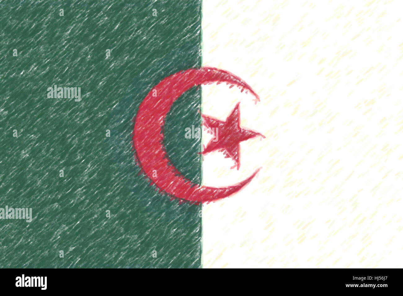 Flag of Algeria background o texture, color pencil effect Stock Photo ...