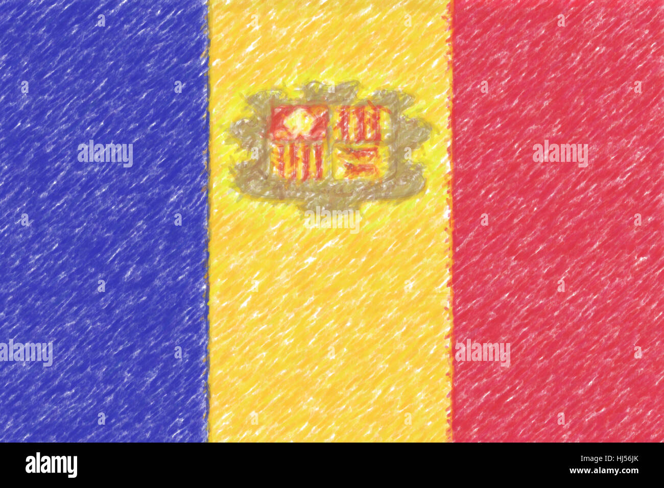 Flag of Andorra background o texture, color pencil effect Stock Photo ...