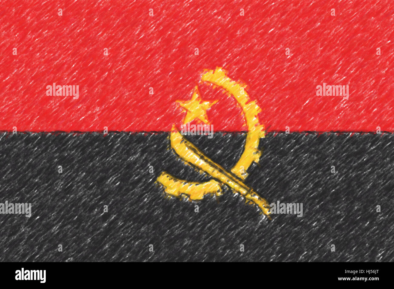 Flag of Angola background o texture, color pencil effect Stock Photo ...