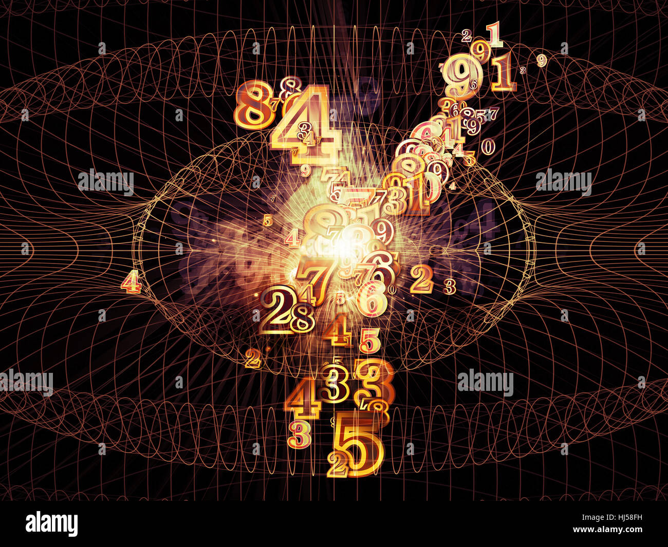 arrangement, space, cosmos, golden, element, geometry, abstract ...