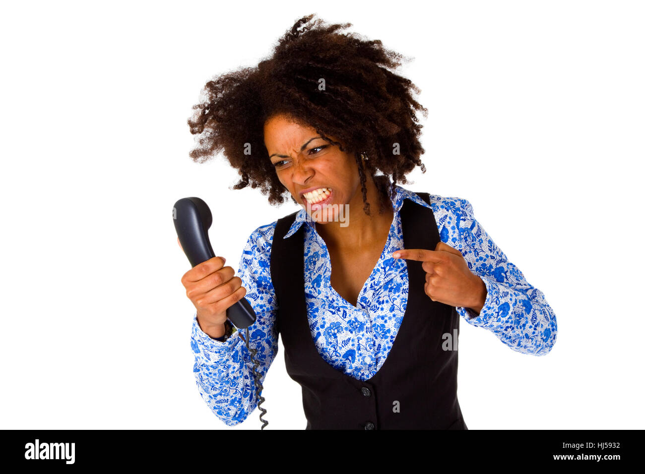 screaming african american Stock Photo - Alamy
