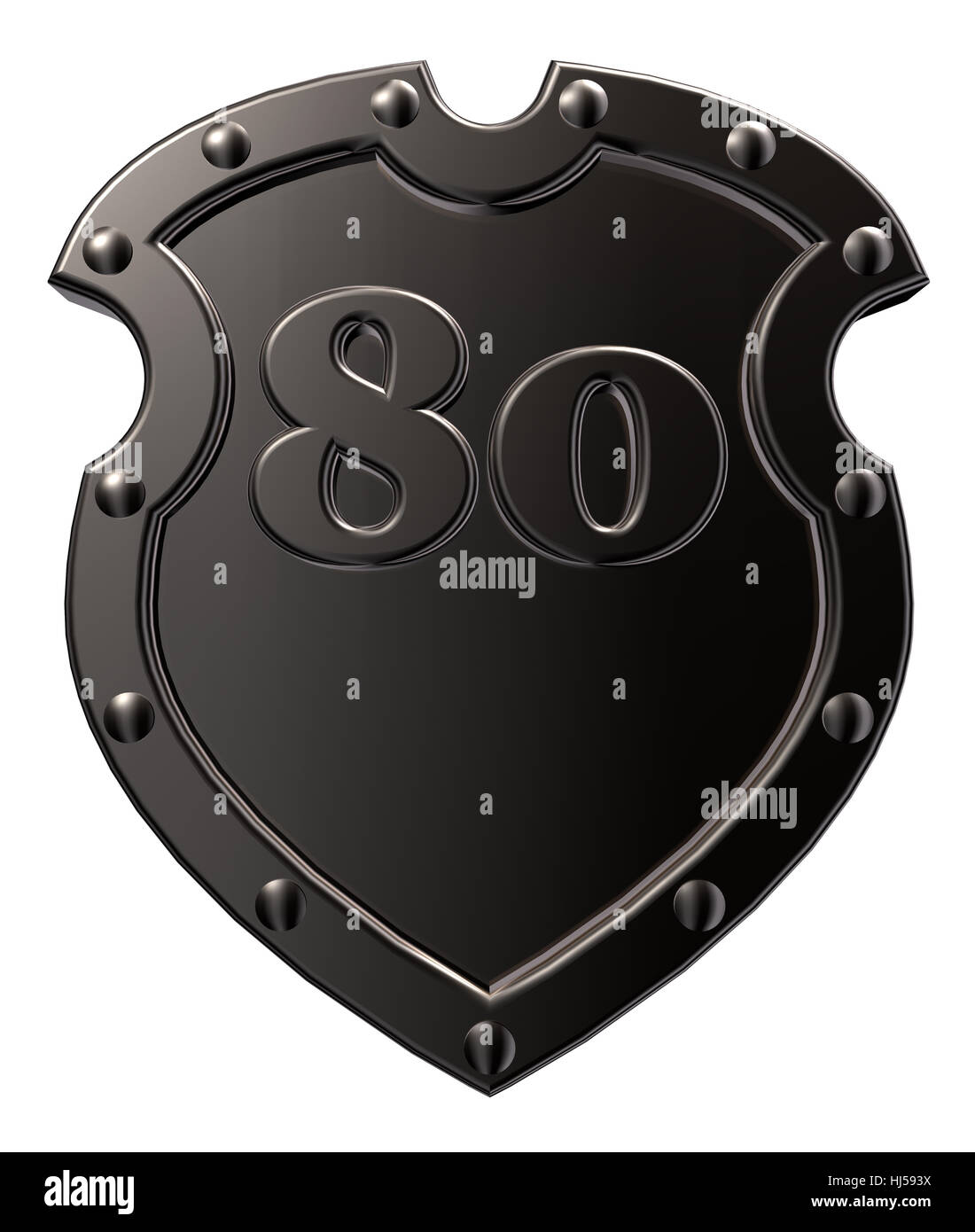 number on metal shield Stock Photo - Alamy