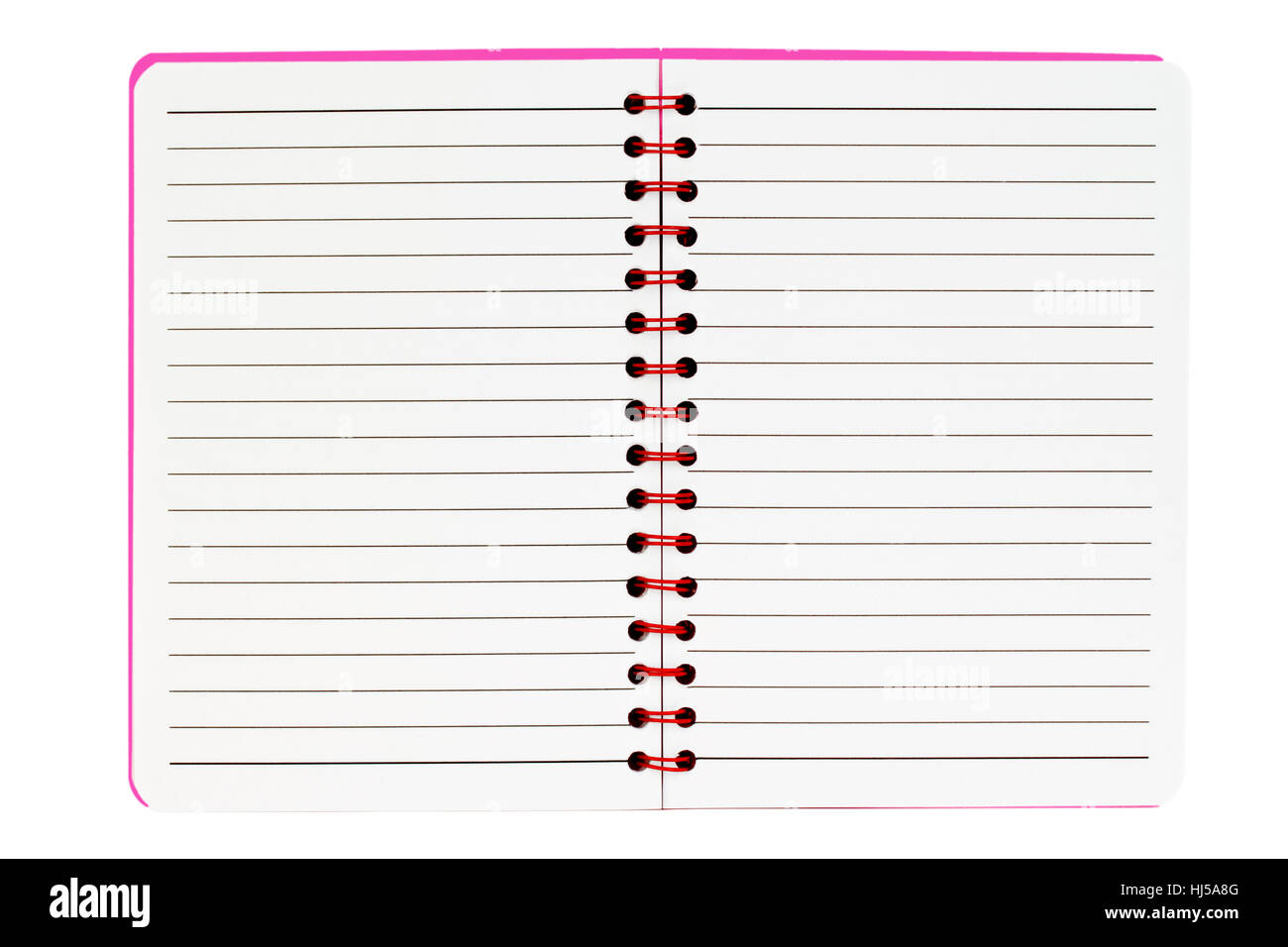 notebook red lined standing Stock Photo - Alamy