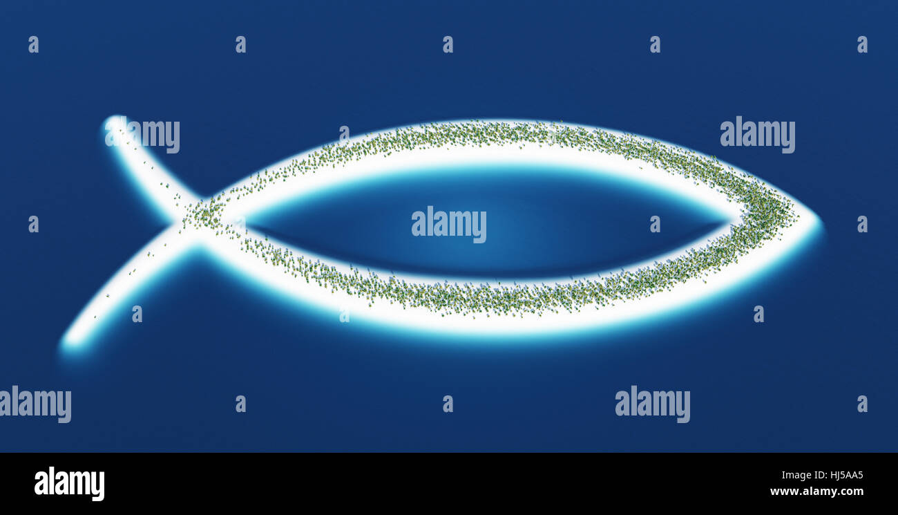 ichthys fish symbol - island concept 3 Stock Photo - Alamy