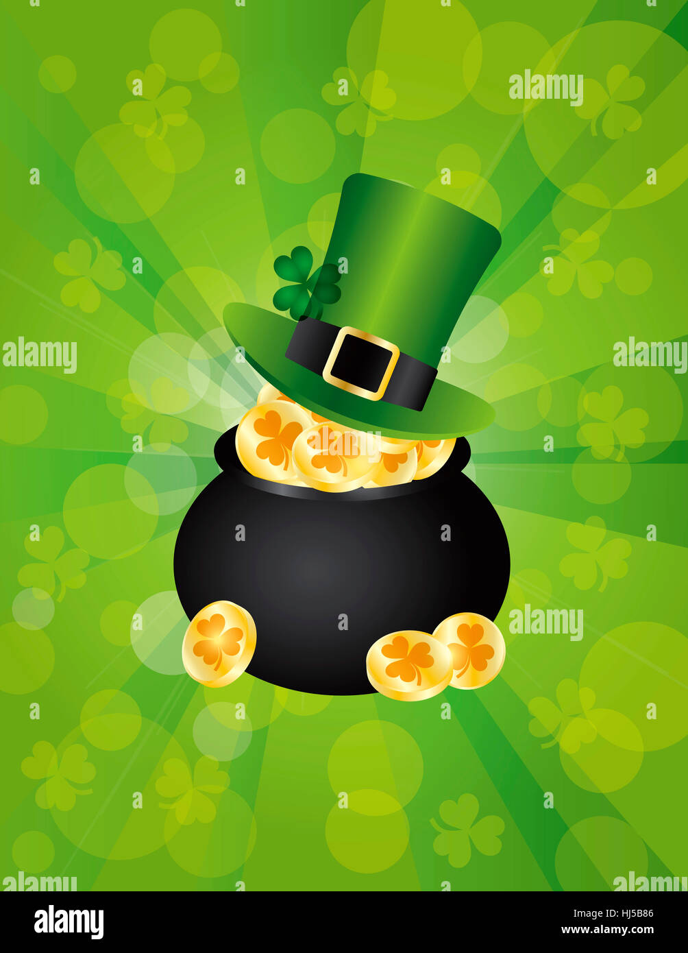 hat, coins, pot, irish, celtic, goblin, leprechaun, leaf, holiday ...