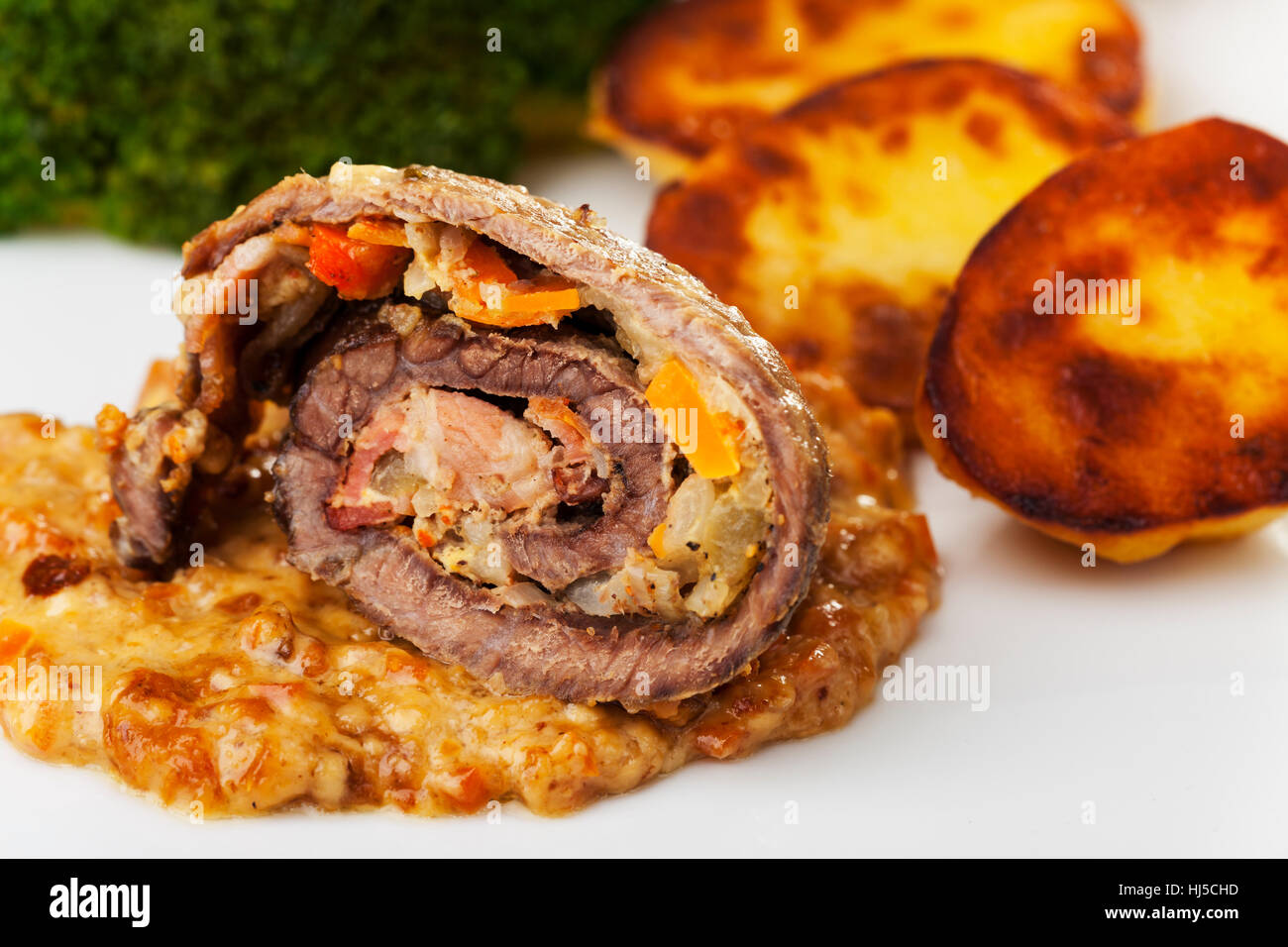 closeup of a beef roulade Stock Photo - Alamy