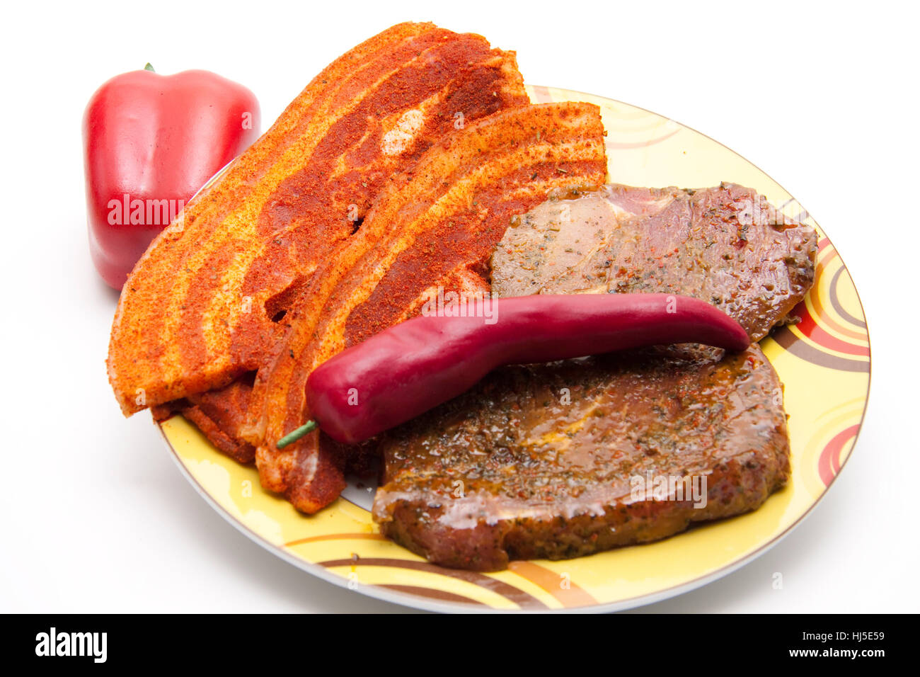 paprika, peppers, beefsteak, chilli, chili, plate, vegetable, paprika ...