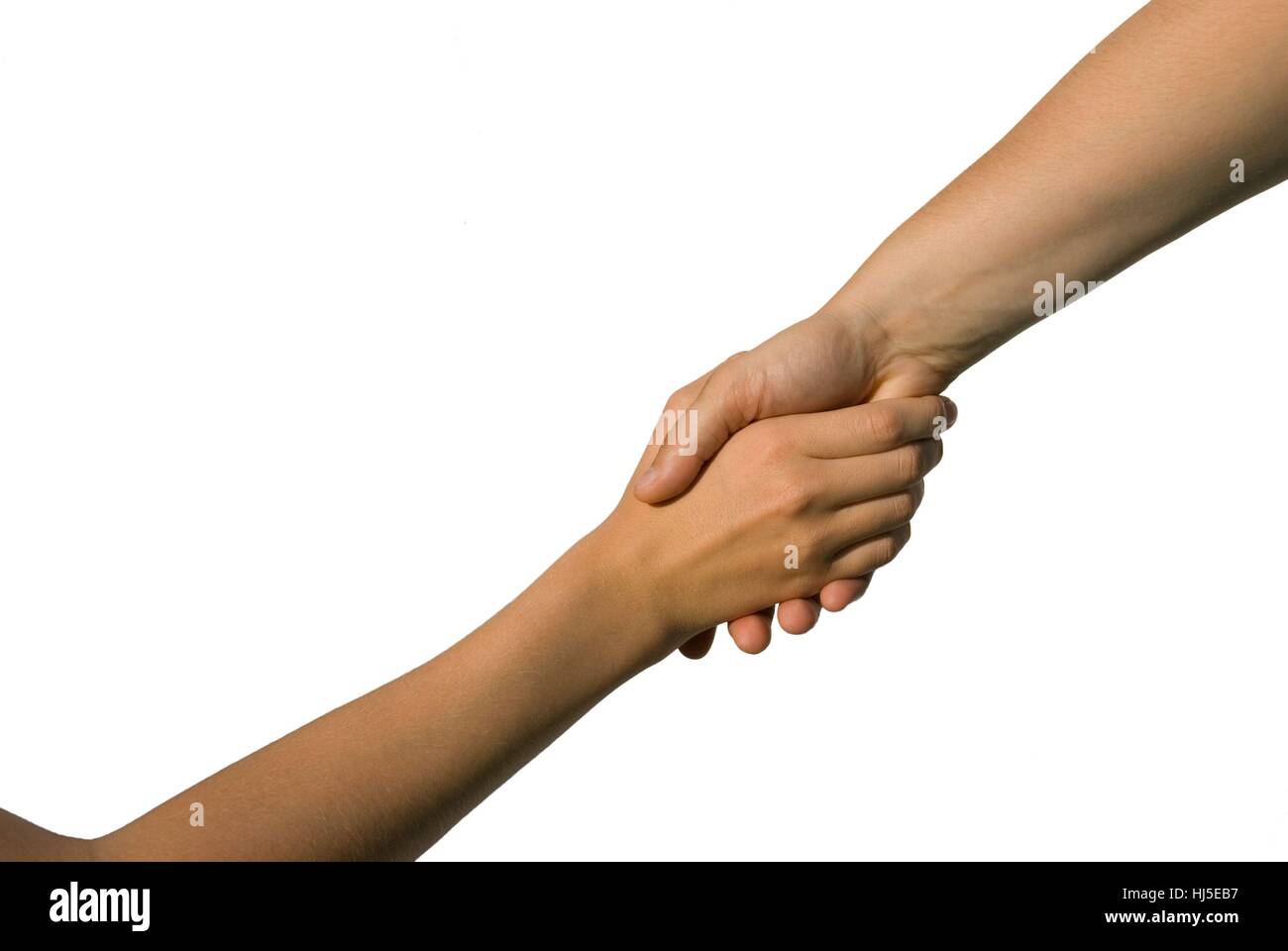 two young hands, one helping another, on white Stock Photo - Alamy