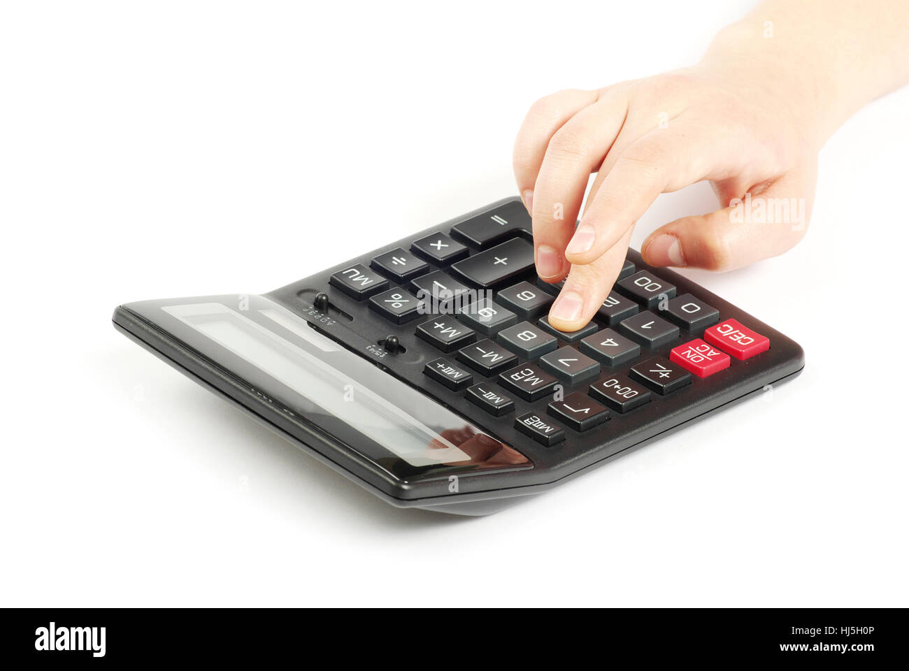 calculation, finger, object, education, isolated, closeup, calculator ...