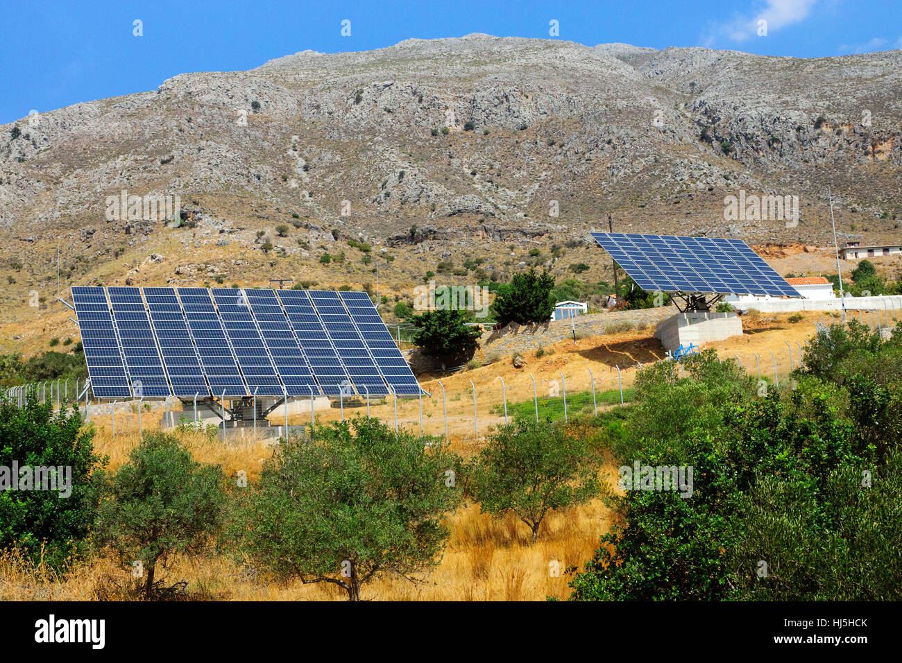 two solar panels on crete Stock Photo - Alamy