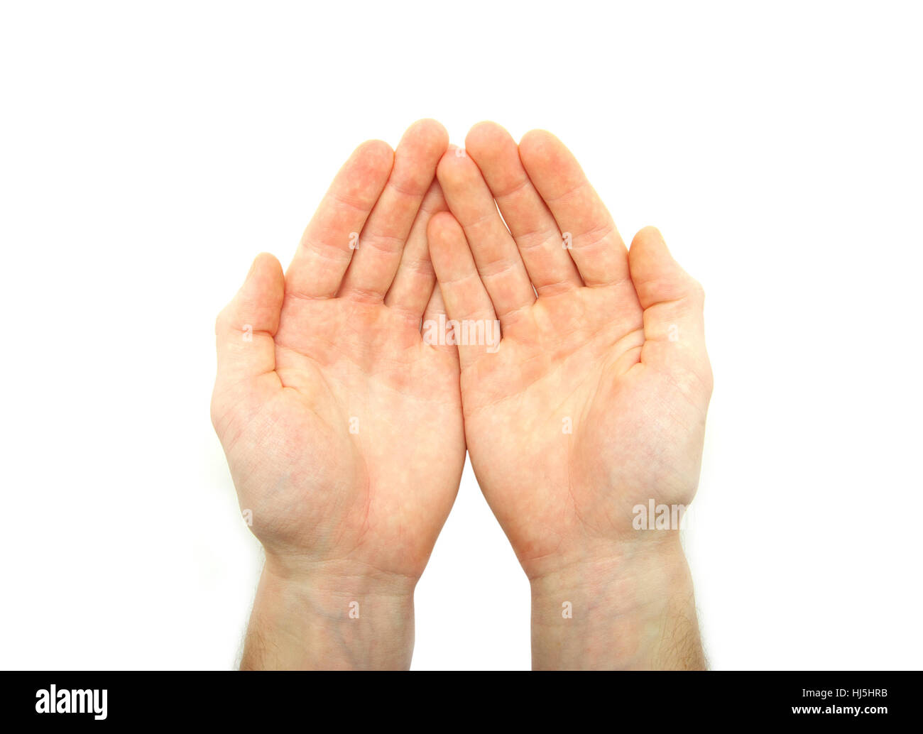 A hands begging alms on a white background Stock Photo - Alamy