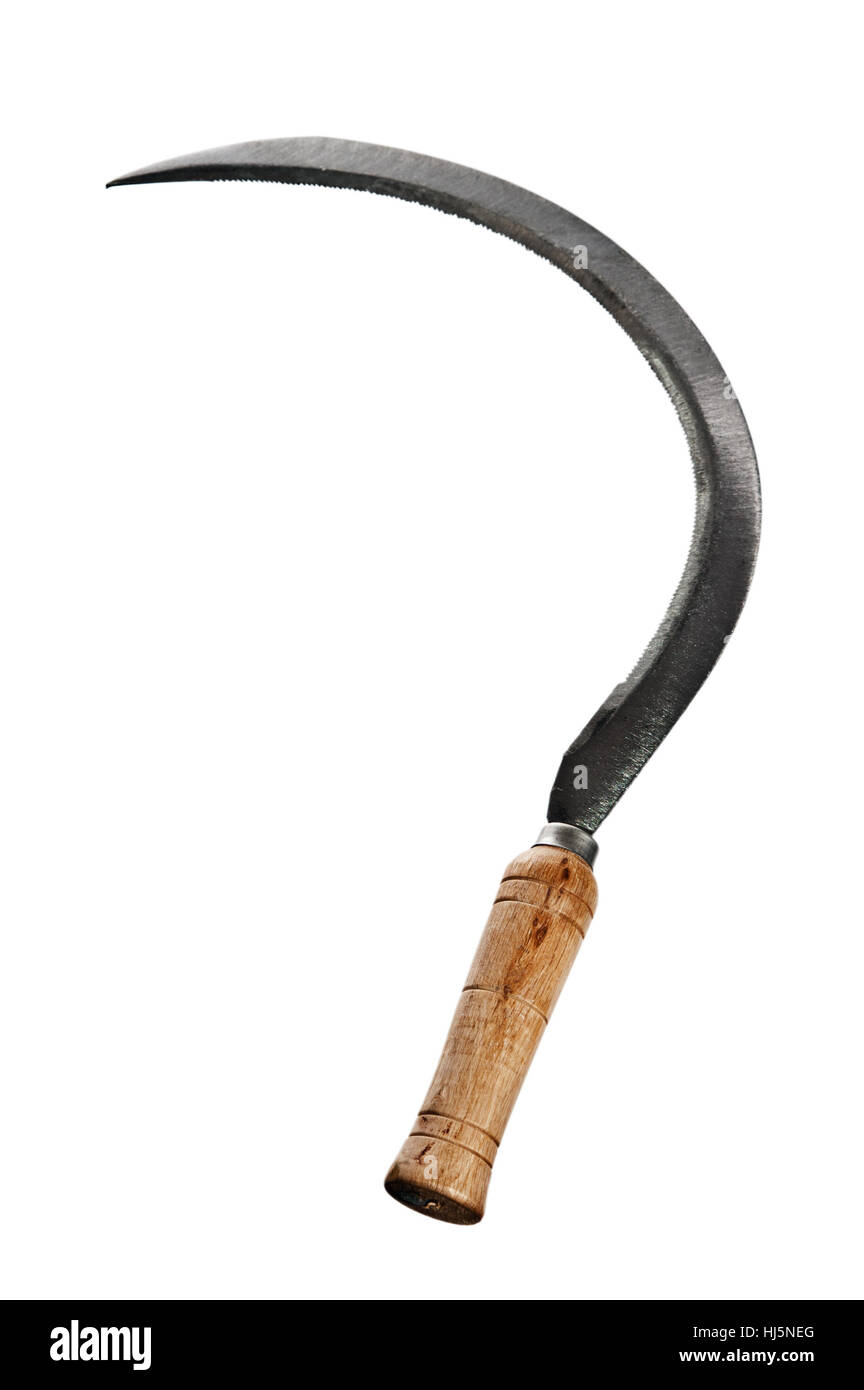 Sickle, it is isolated on white Stock Photo - Alamy