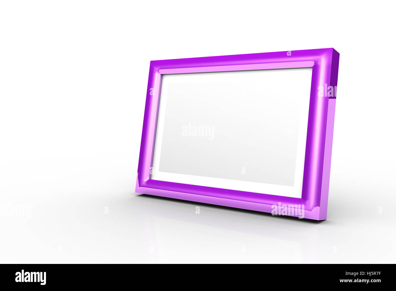 3d - picture frames violet against white background Stock Photo - Alamy