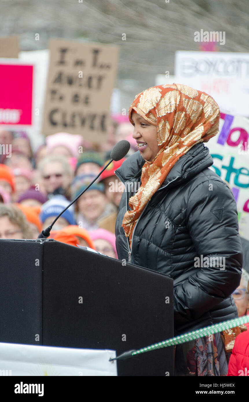 Augusta, Maine, USA. 21st Jan, 2017. Fatuma Hussein, founder of ...