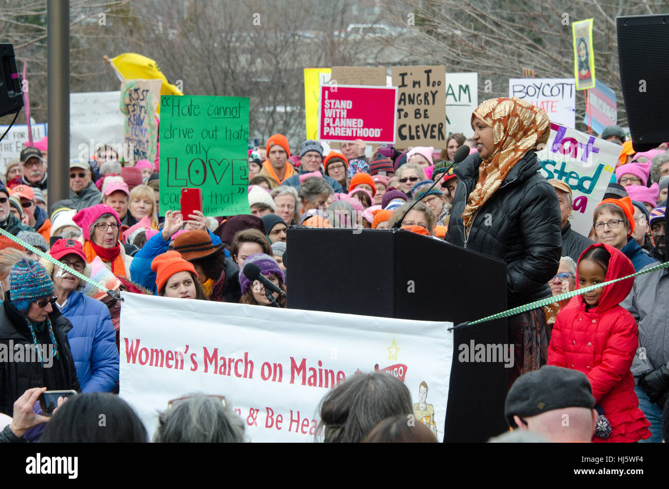 Augusta, Maine, USA. 21st Jan, 2017. Fatuma Hussein, founder of ...