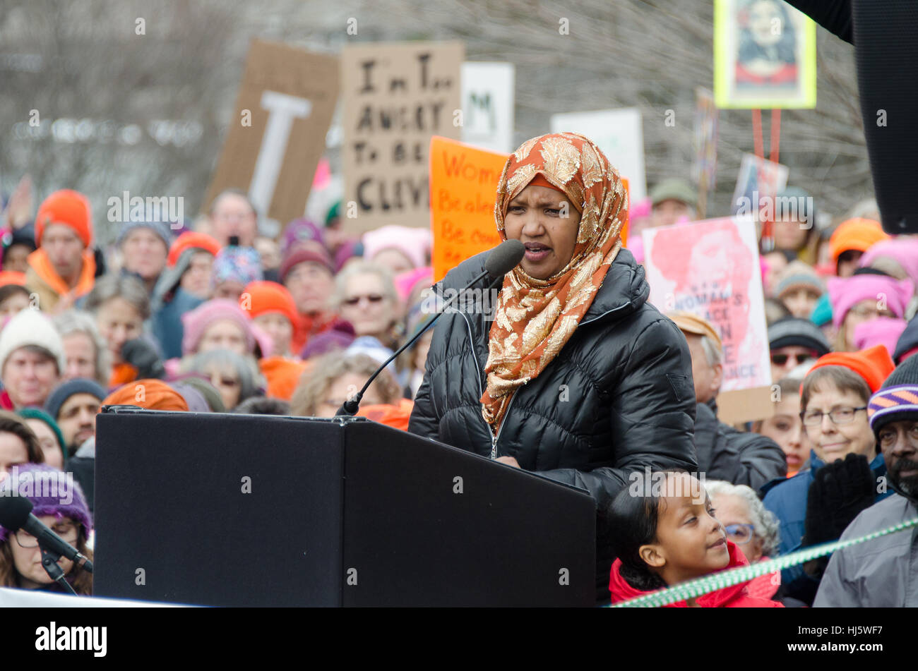 Augusta, Maine, USA. 21st Jan, 2017. Fatuma Hussein, founder of ...