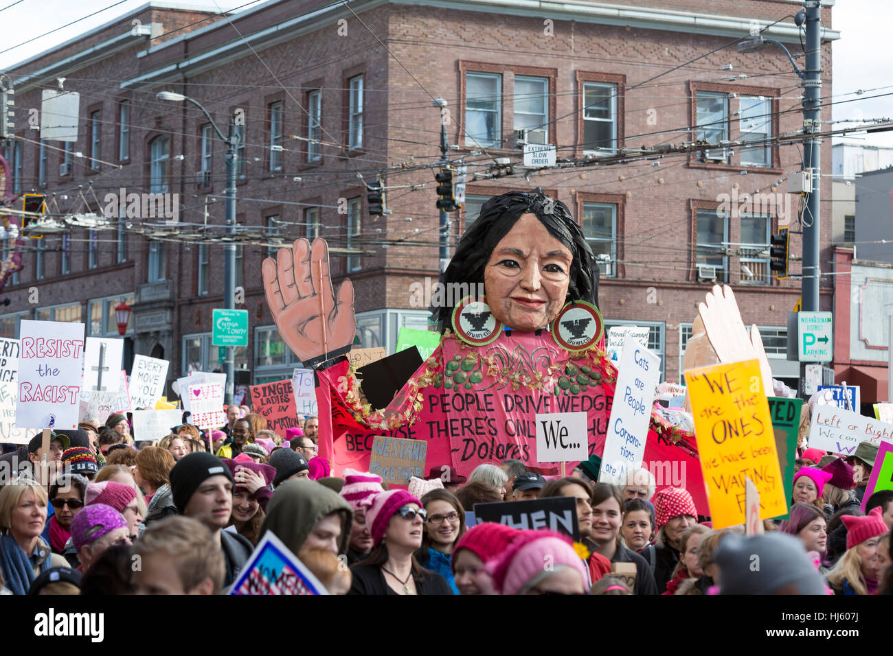 Seattle, United States. 21st Jan, 2017. Seattle, Washington: Puppet of ...