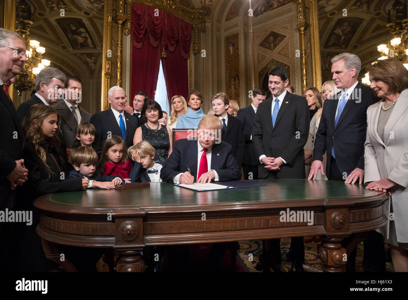 United States President Donald Trump is joined by the Congressional ...