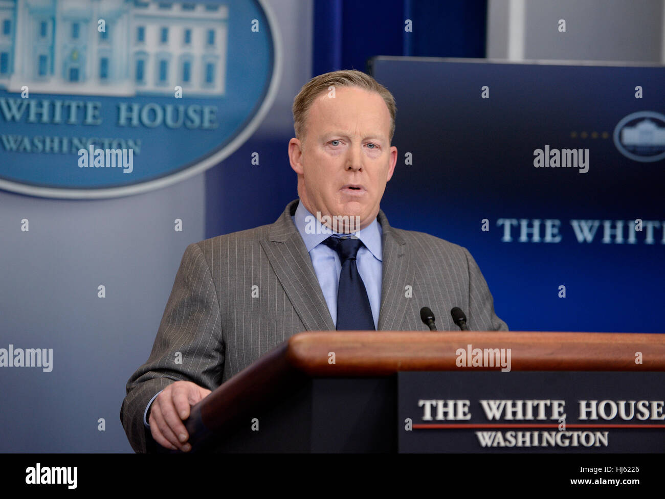 Washington, DC. 21st Jan, 2017. White House press secretary Sean Spicer ...