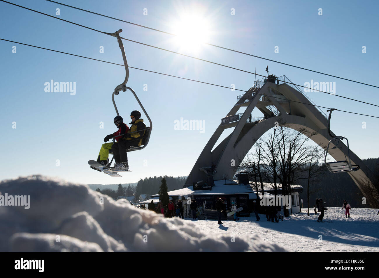 Winterberg, Germany. 22nd Jan, 2017. Winter sports enthusiasts use a ...