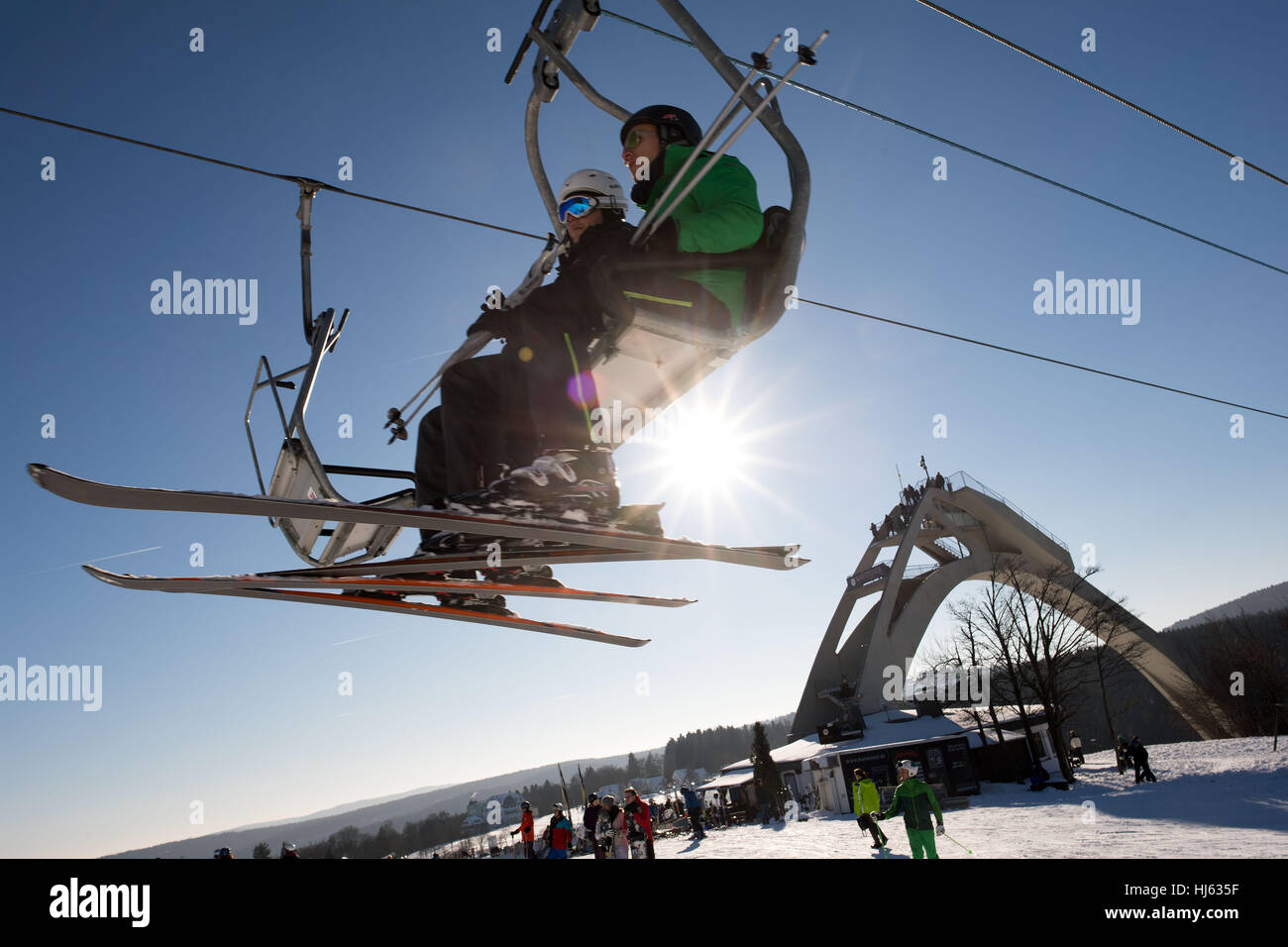 Winterberg, Germany. 22nd Jan, 2017. Winter sports enthusiasts use a ...