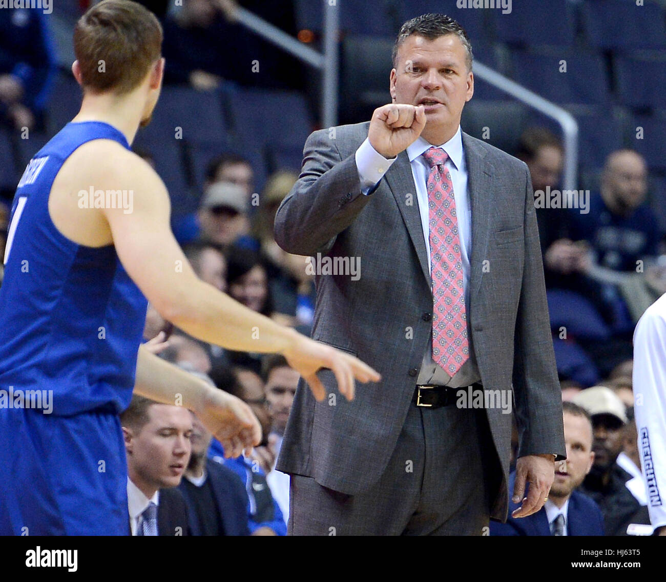 Washington, DC, USA. 25th Jan, 2017. Creighton head coach Greg ...