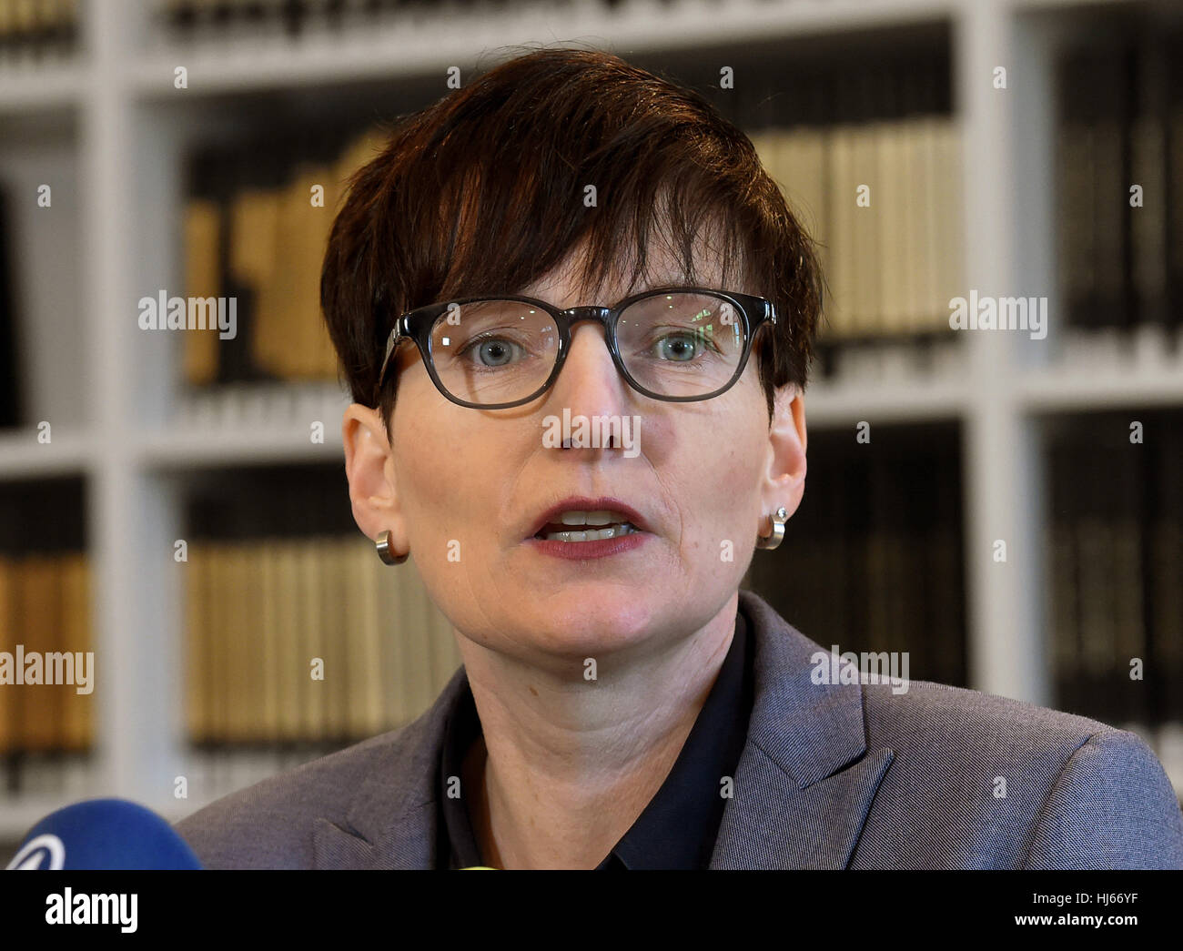 Jessica Lass, speaker at the Higher Regional Court (OLG), speaks to the ...