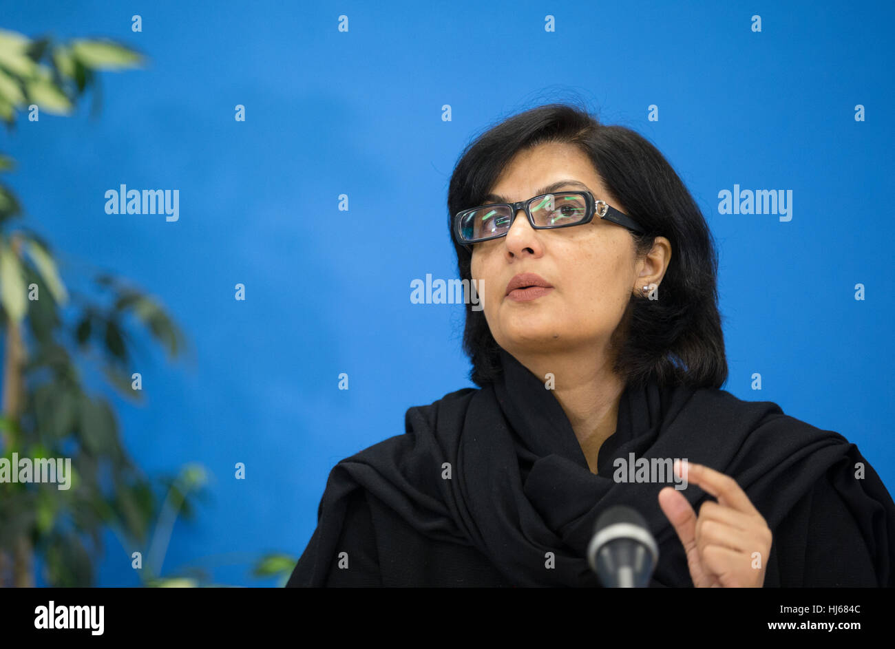 Geneva, Switzerland. 26th Jan, 2017. Sania Nishtar, former Pakistani ...