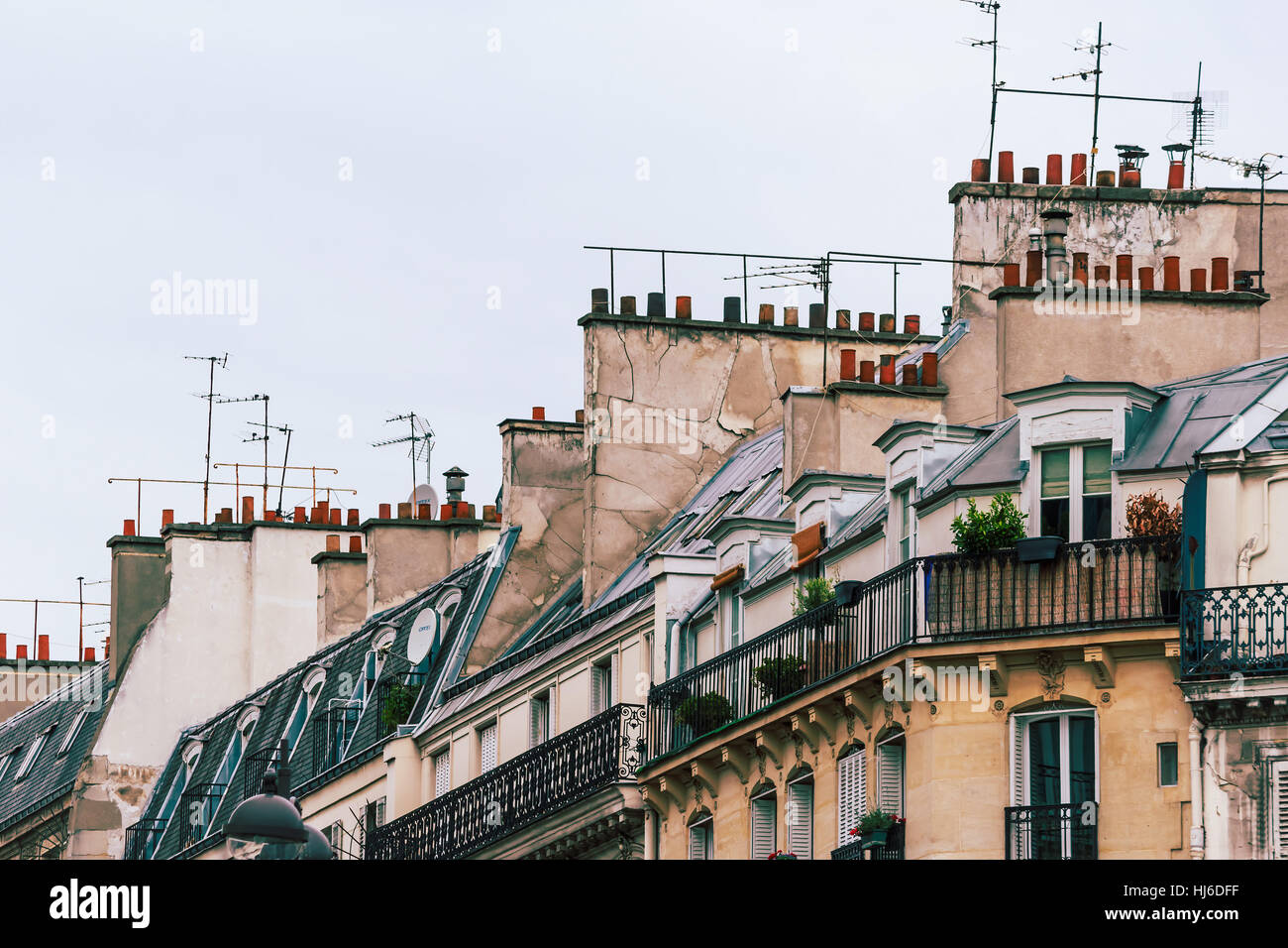 the famous parisian rooftops Stock Photo - Alamy