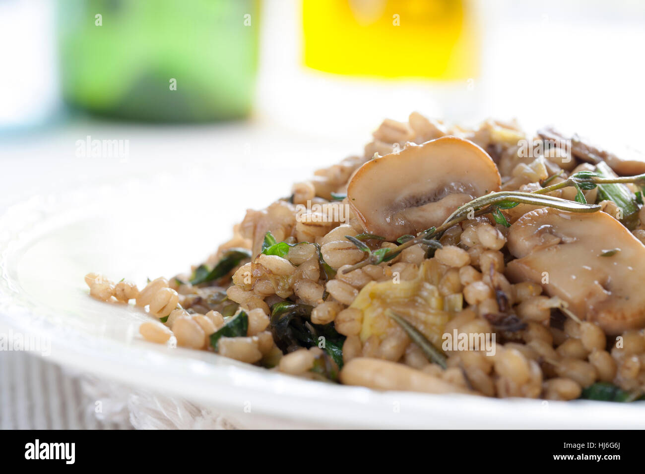 food, dish, meal, mushroom, fungus, barley, vegetarian, supper, dinner ...