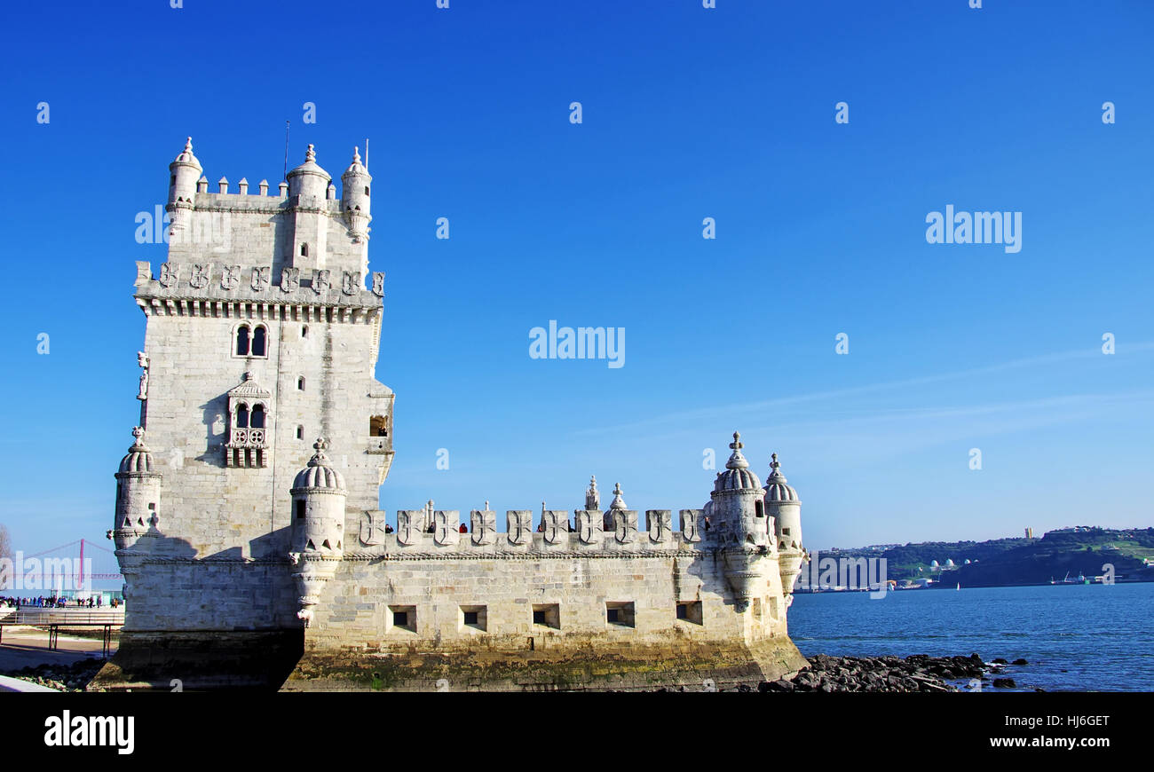 blue, tower, stone, salt water, sea, ocean, water, river, blue, tower ...