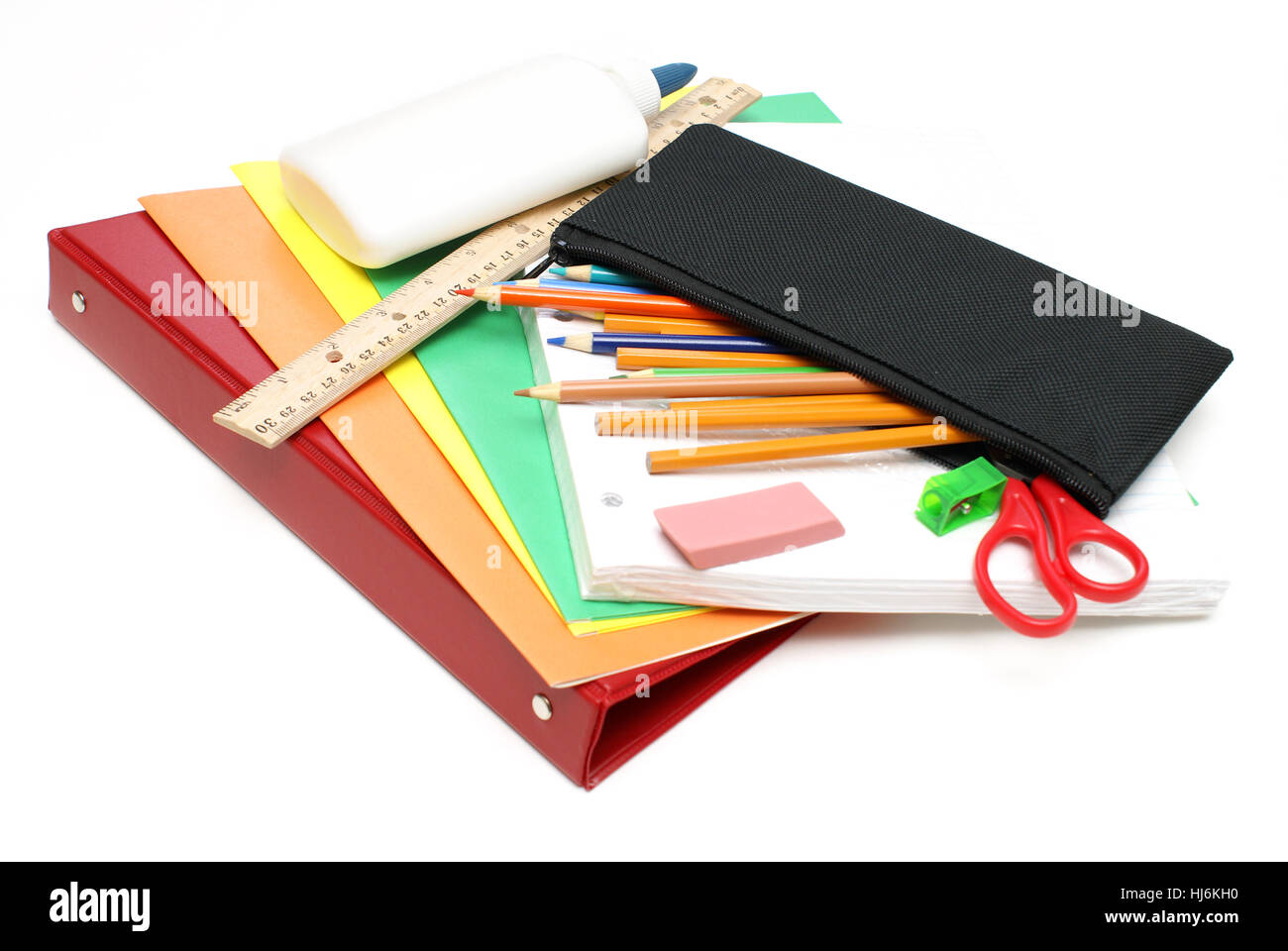 Colored paper scissors glue pencil hi-res stock photography and images ...