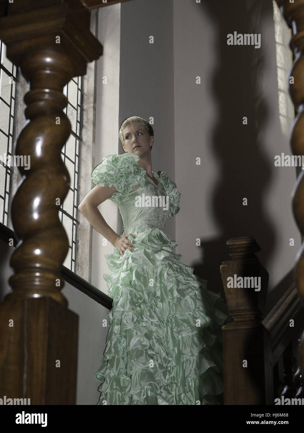 woman, abandon, go away, depart, disappear, vanishing, stairs, humans ...