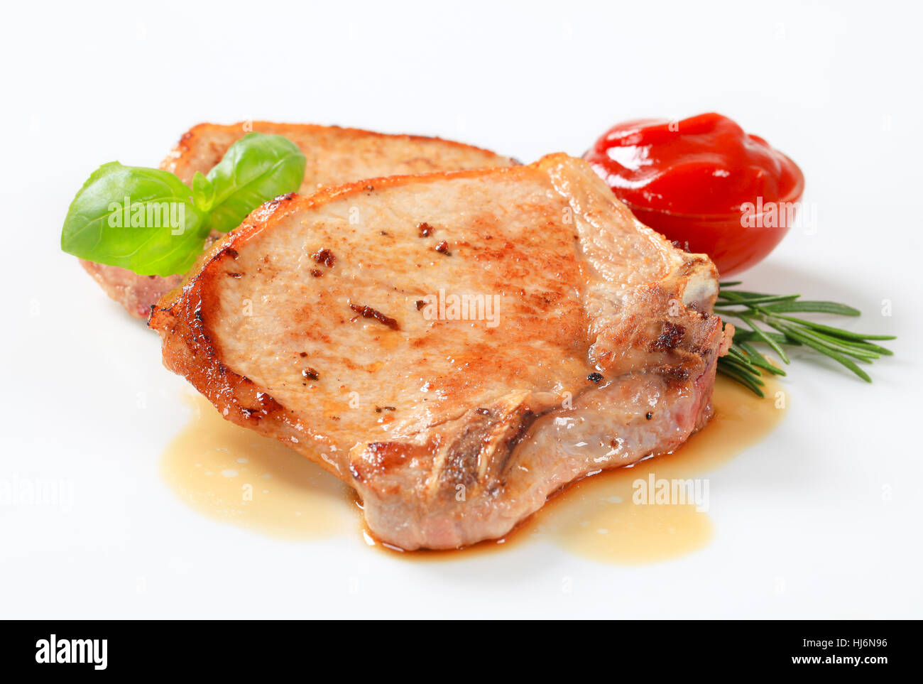 food, aliment, closeup, bone, spicy, rosemary, cutlet, ketchup, fried ...