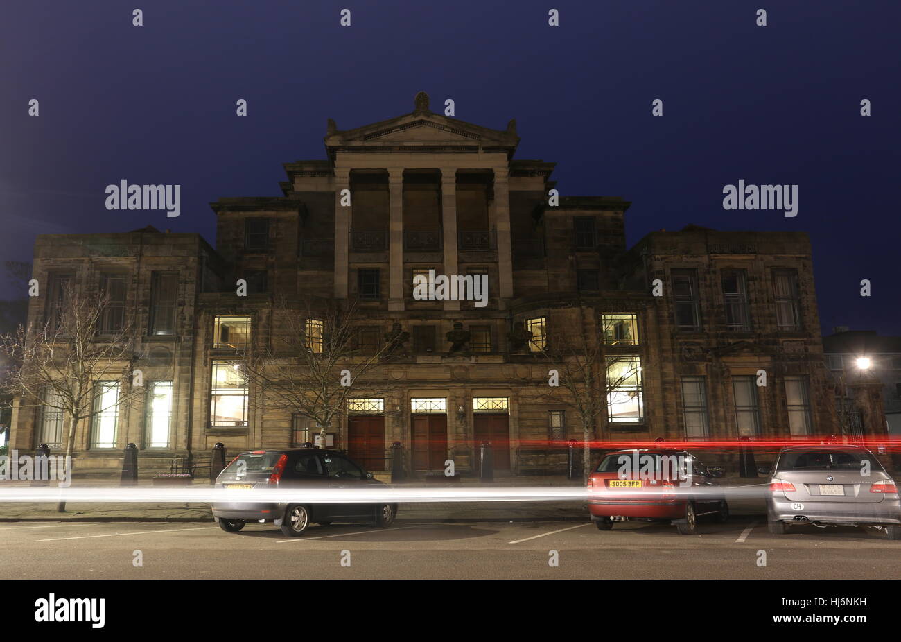Younger Hall concert hall St Andrews University by night Fife Scotland ...