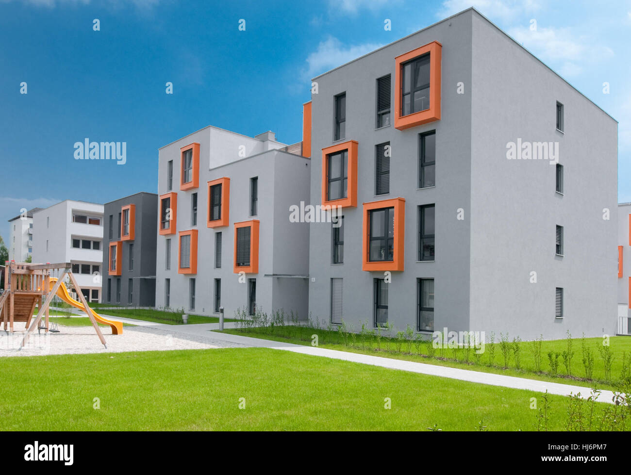 Colorful modern apartment block Stock Photo - Alamy